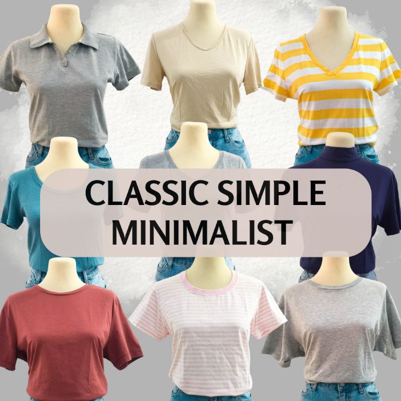 Classic Simple Shirts Minimalist Blouse Wardrobe Essentials Basic Tees ...