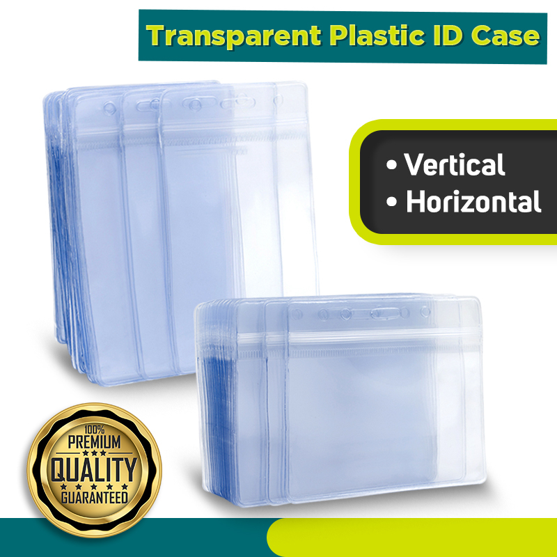 Transparent Plastic ID Holder with Zip lock ID Protector Vertical ...