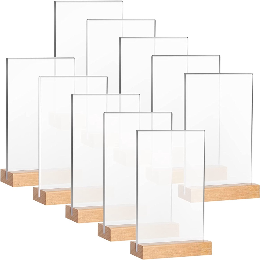READY STOCK Acrylic T-Shape Display Stand A4 A5 Double Sided Plastic ...