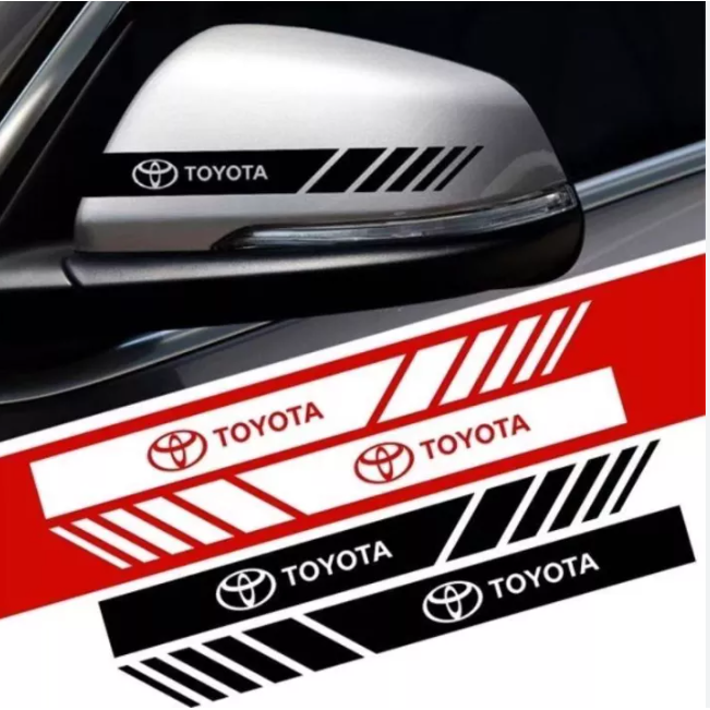 SN - 2PCS TOYOTA SPORT Rear view mirror sticker (C-44) Vinyl Wrap ...