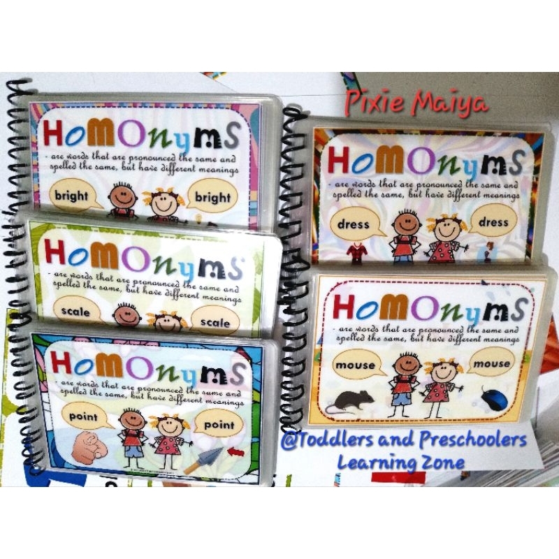 Homonyms Flashcards | 250 mics | 12 cards back to back | Shopee Philippines