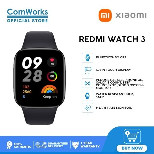 ComWorks Official Store | Xiaomi Redmi Watch 3 | 1.75 inch AMOLED ...