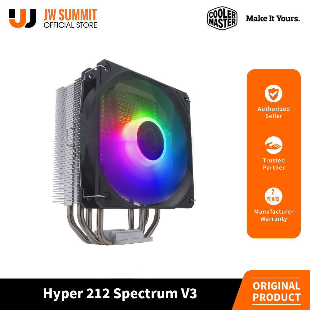 Cooler Master Hyper 212 Spectrum V3 ARGB Customization Wide Range Compatibility CPU Cooler Fan ...