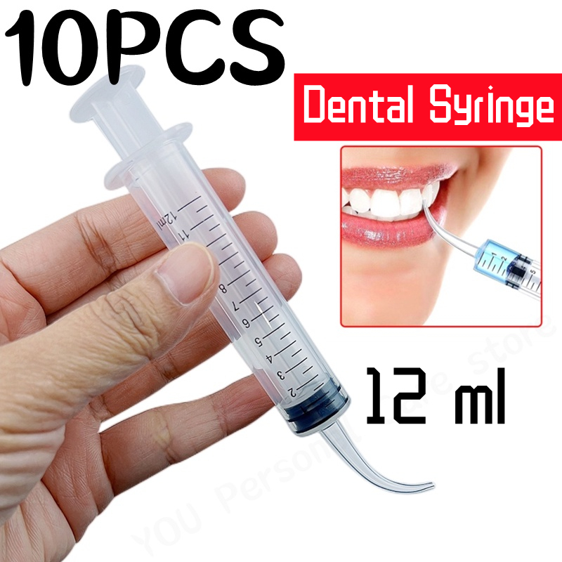 10PCS Dental Disposable Syringe/Plastic Graduated Irrigation Syringe ...