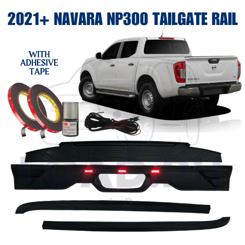 LD NAVARA NP300 2021 ONWARDS TAILGATE RAIL PROTECTOR COVER WITH LED ...