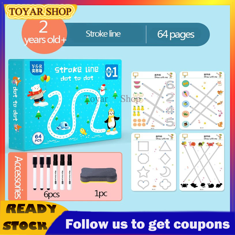 64 Sides 32 Pages Magic Tracing Workbook Educational Books for Kids ...