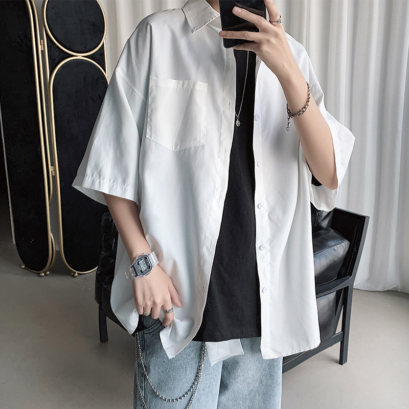 Chicly Fashion-Classic Korean Men's Plain Casual Fashion Long Sleeve Polo Shirts for Men ...