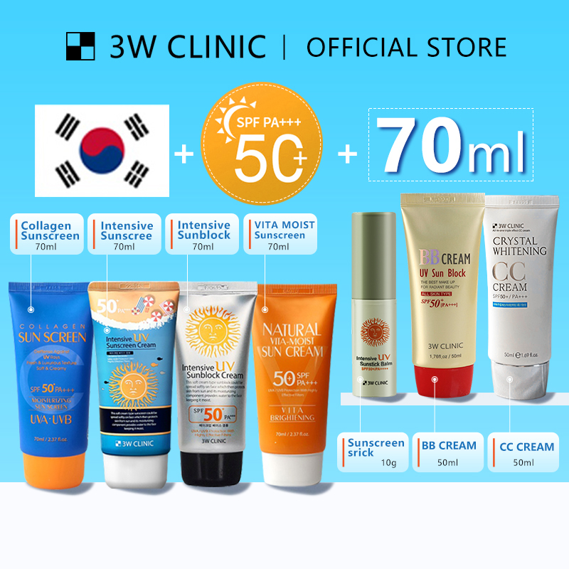 sunscreen 3w clinic sunblock face and body intensive UV korean facial ...