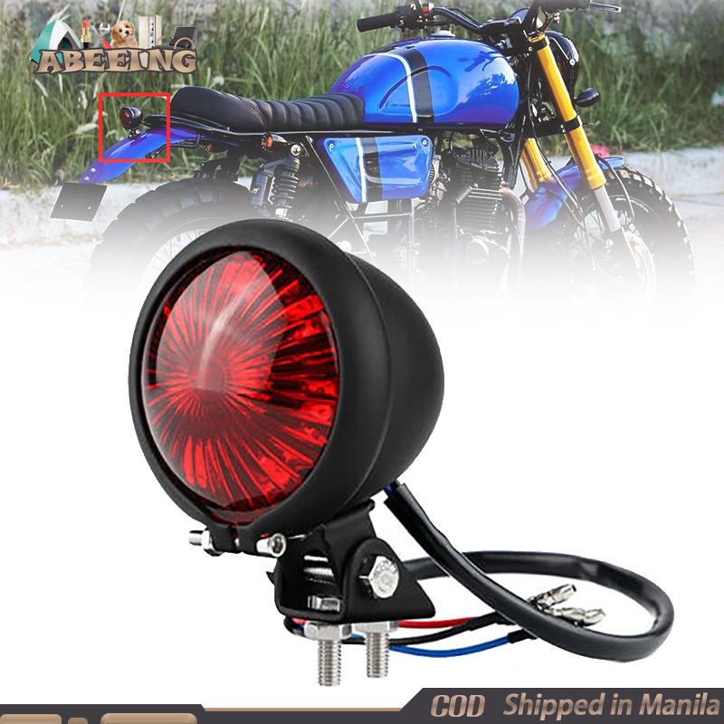 Vintage Round Motorcycle LED Tail Light Rear Brake Stop Light | Shopee ...