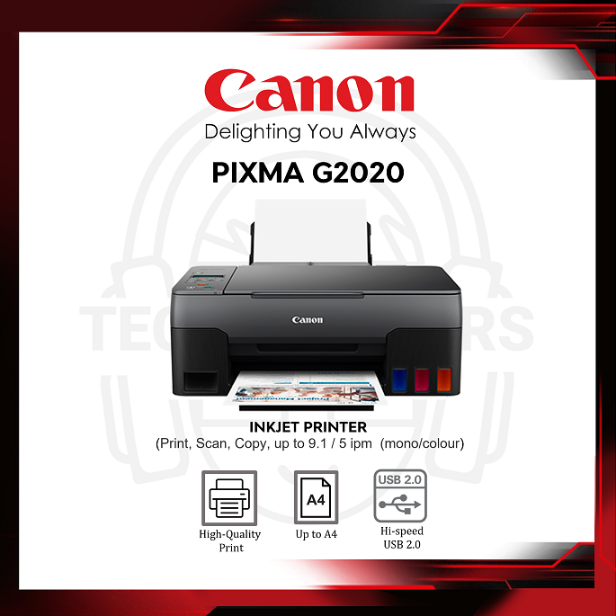 Canon G2020 Ink Tank All-In-One Printer (Print, Scan, Copy, A4, GI-71 ...