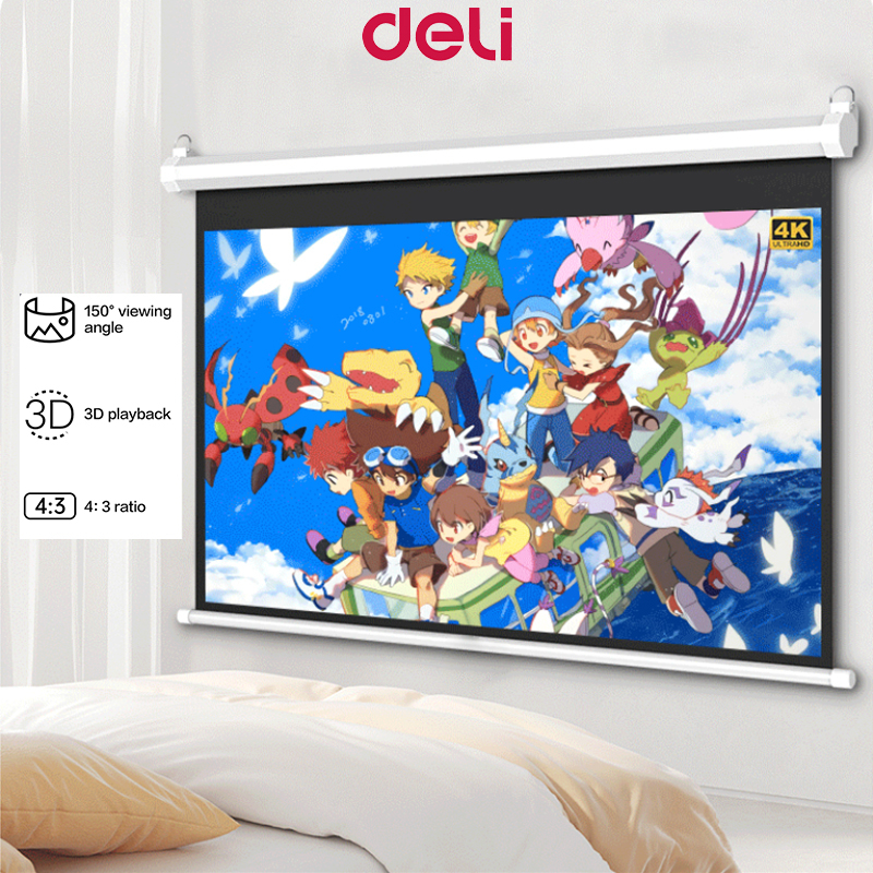 Deli HD Projector Screen Remote Control TV/Movie Projector for Home ...