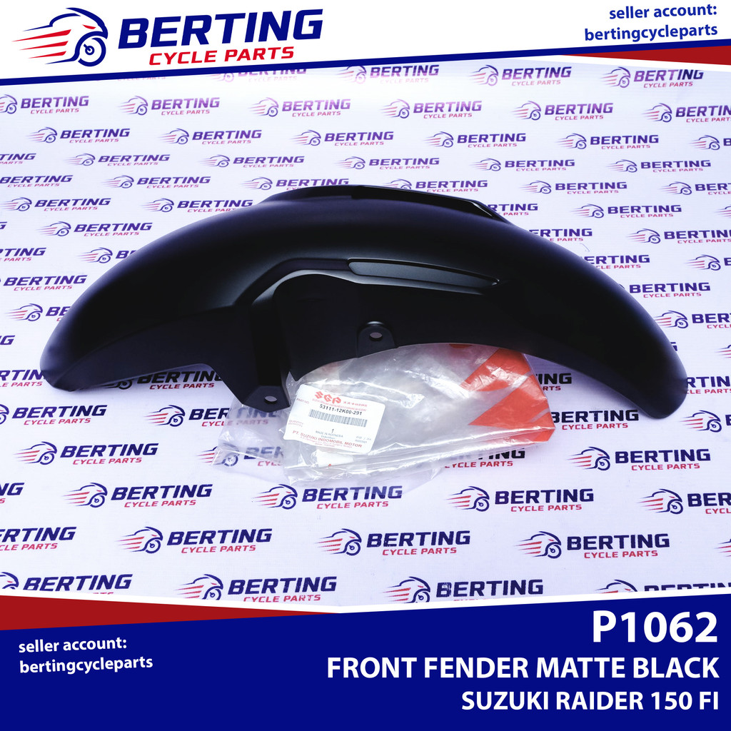 SGP FRONT FENDER MATTE BLACK Suzuki Raider 150 FI Genuine 53111-12K00 ...