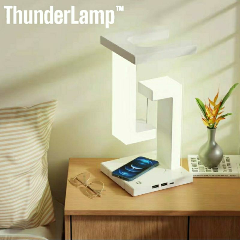 Thunder Lamp Magic Floating desk lamp with wireless phone charger ...