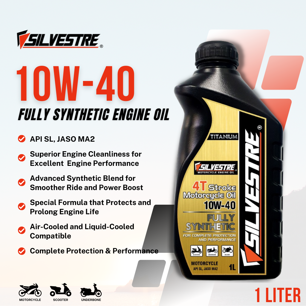 SILVESTRE Engine Oil 10W-40 (Fully Synthetic Motorcycle Engine Oil ...