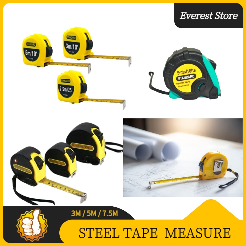 Heavy Duty Standard Mesuring Tape ( Meter Tape / Metro) 3M , 5M , 7.5M | Shopee Philippines