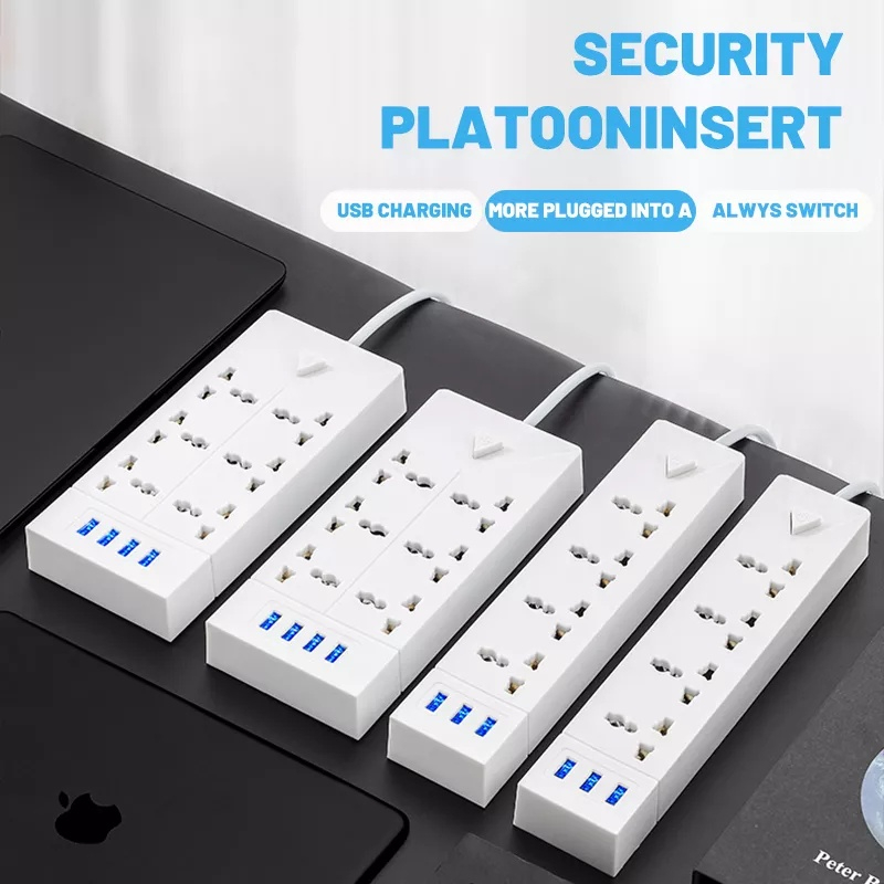phppph Power Strip Universal Outlet 5V 6 Outlets 4 USB Ports Charger ...