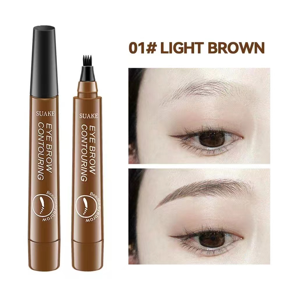 Four-head Bifurcation Eyebrow Pencil Waterproof Eyebrow Pencil 4D Hair ...