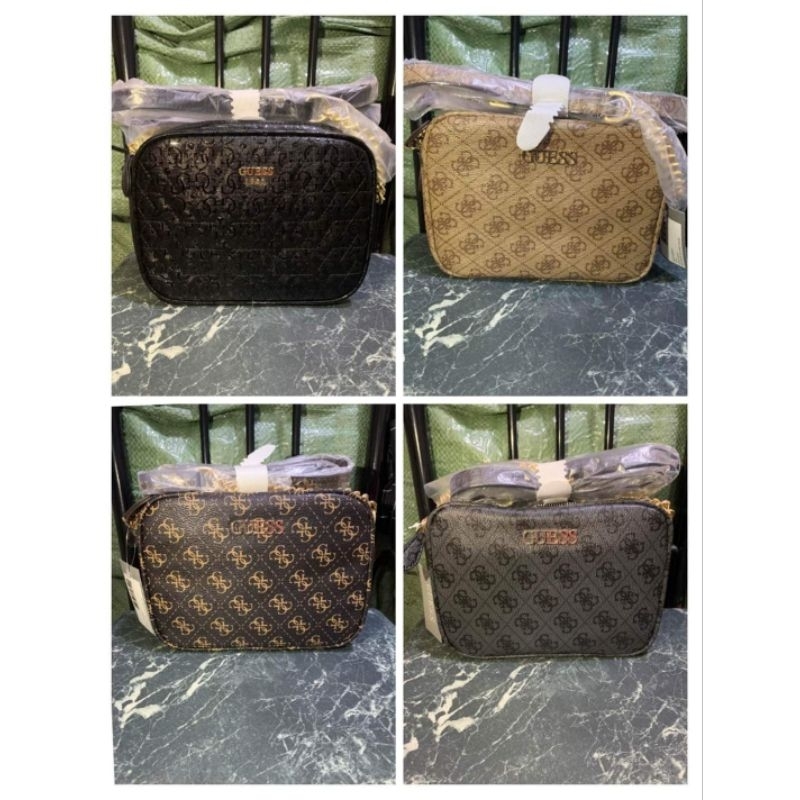 G UESS DOUBLE ZIP SLINGBAG (MALL QUALITY) | Shopee Philippines