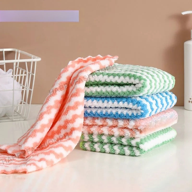 Absorbent dishcloth kitchen cleaning rainbow rag thickened wipe table ...
