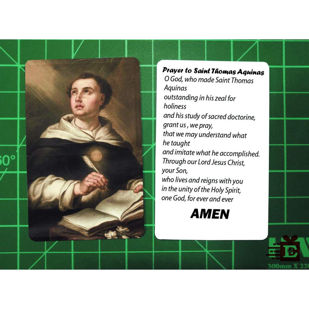 Emmanuel Gift/s for You - ST. THOMAS AQUINAS PVC PRAYER CARD | Shopee ...