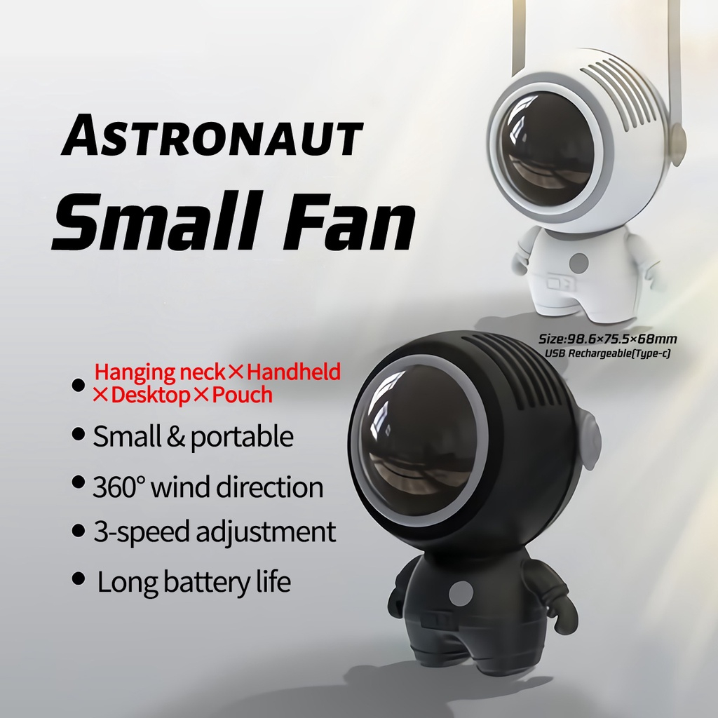 Handheld Neck Fan Portable Astronaut Leafless Rechargeable Portable Fan ...