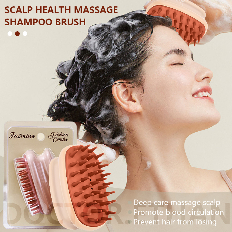 Scalp Health Massage Shampoo Brush Silicone Adult Cleaning Bath Shampoo ...