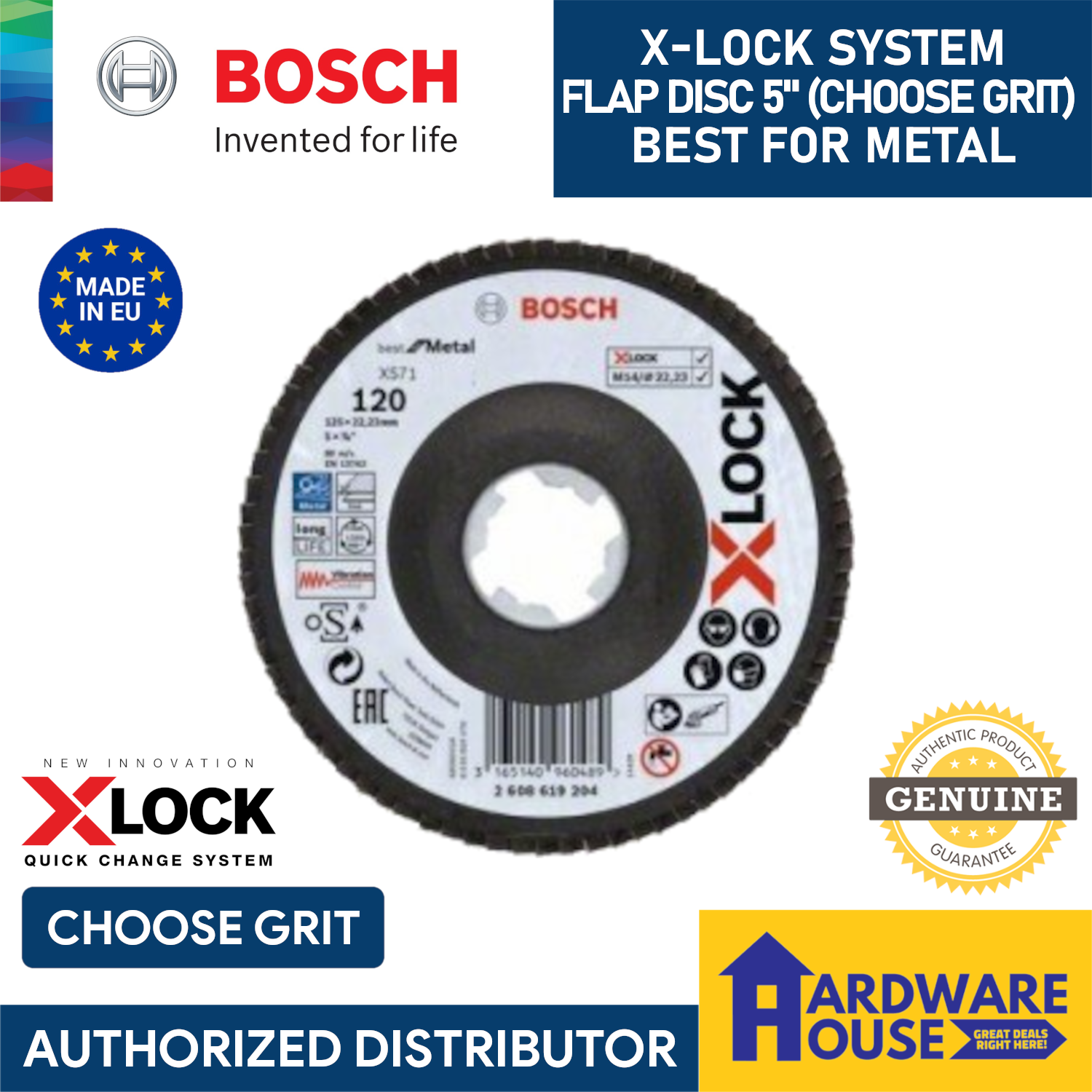 ORIGINAL BOSCH X-Lock Flap Disc Best for Metal & Stainless Steel ...