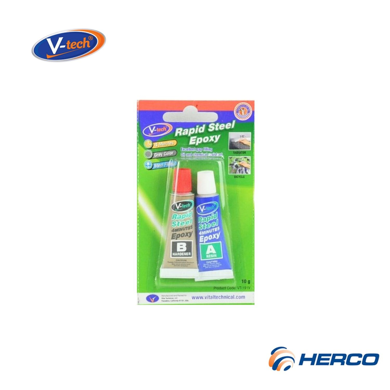 V-Tech VT191V Rapid Steel 4Min Epoxy 10g Grey 1pc. Only | Shopee ...