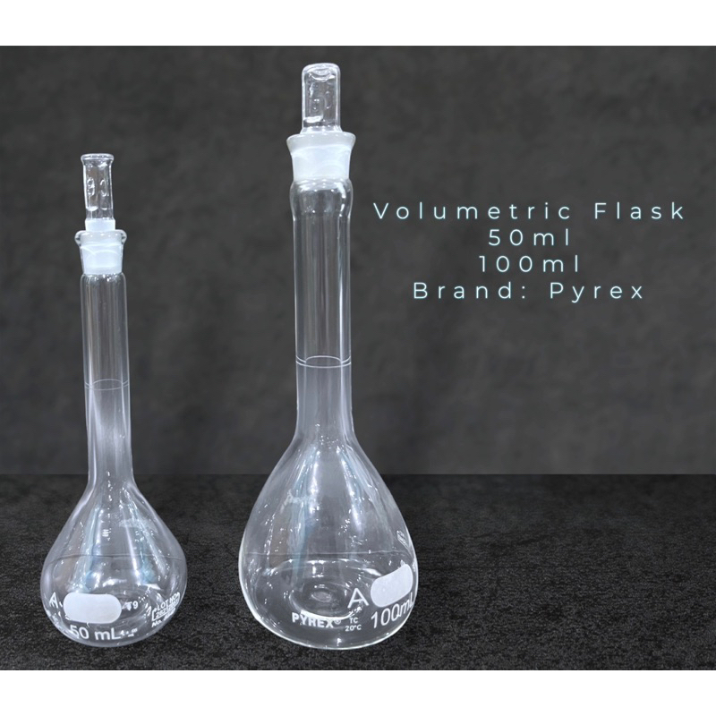 Volumetric Flask, Glass Stopper, 50ml, 100ml, Pyrex | Shopee Philippines