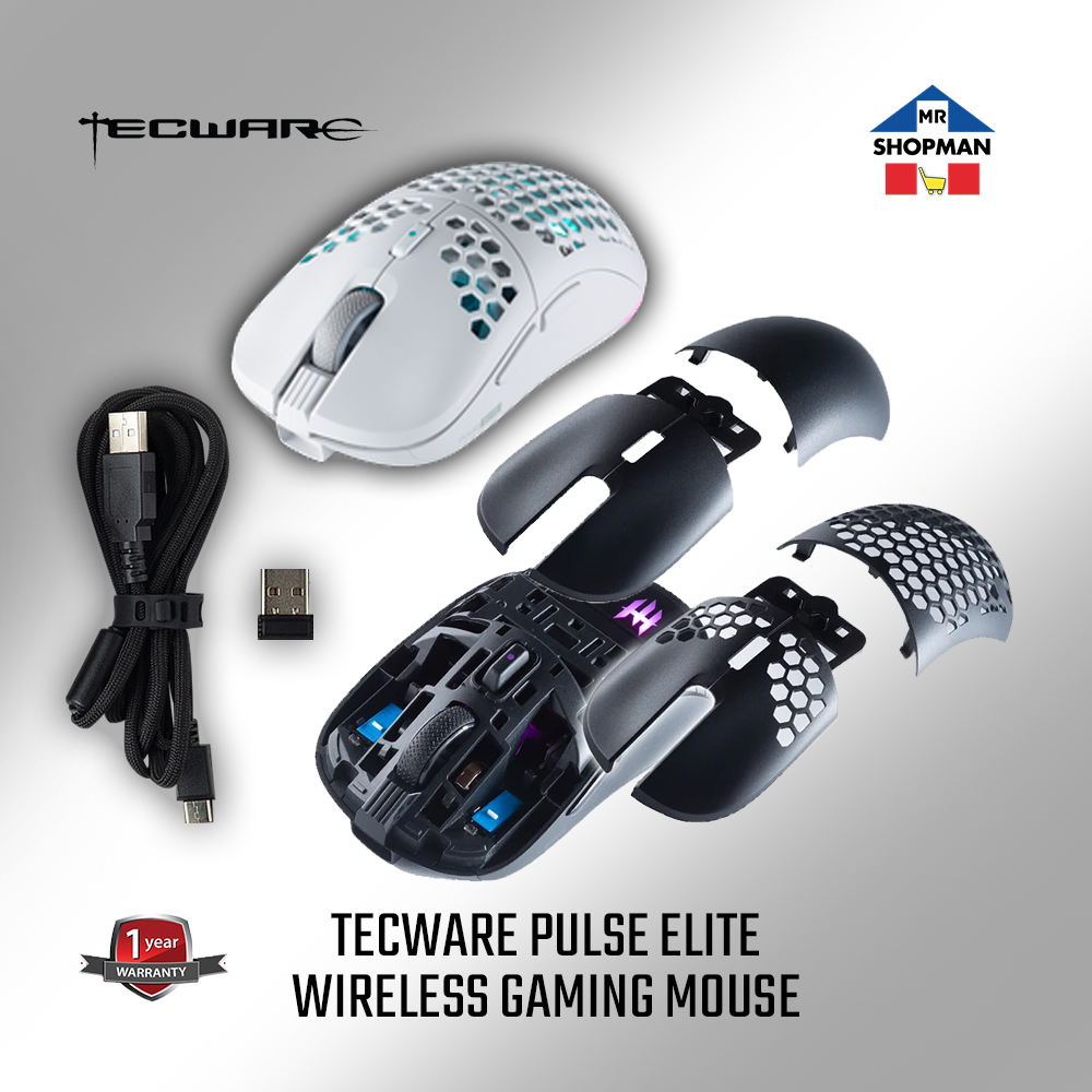 Tecware Pulse Elite Wireless Black / White Gaming Mouse | Shopee ...