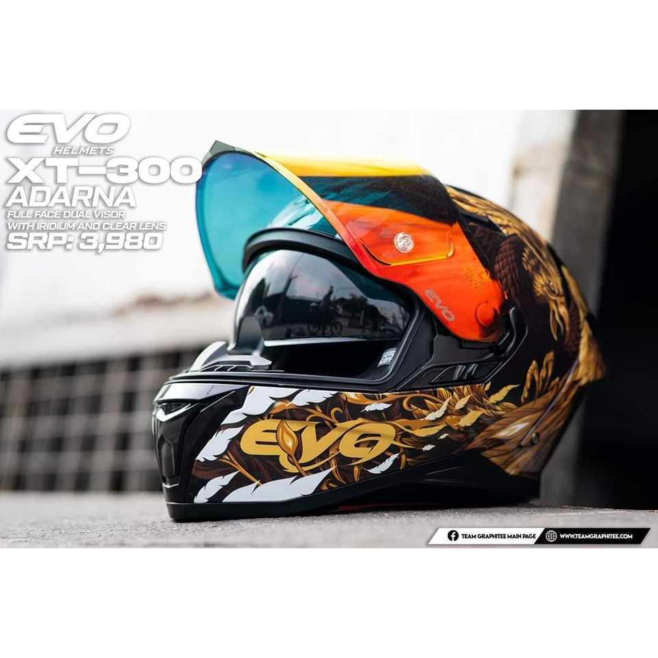 EVO XT-300 Adarna Full Face Dual Visor Helmet Motorcycle | Shopee ...