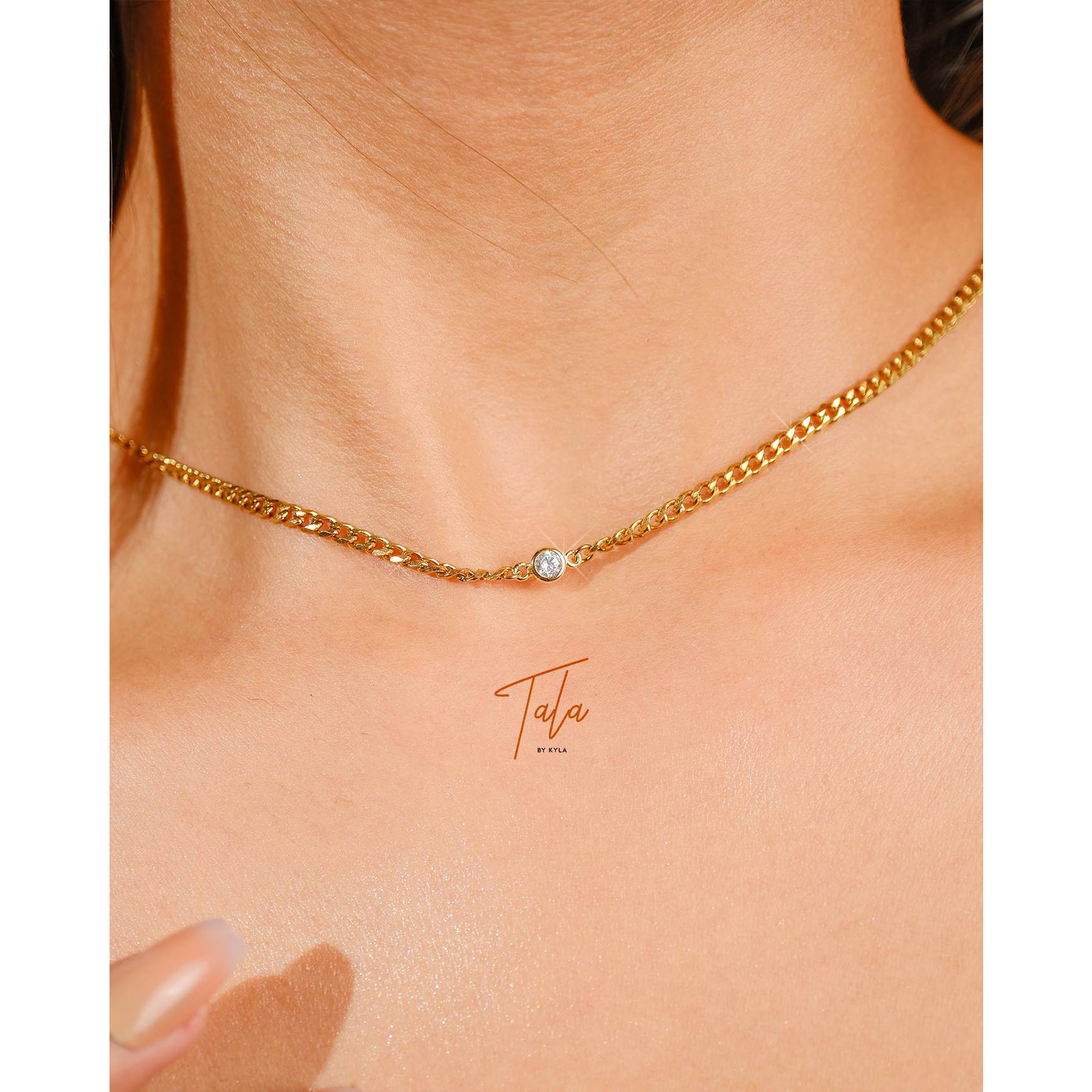 TALA By Kyla Copper Single Stone Choker with Bubble Mailer Packaging ...