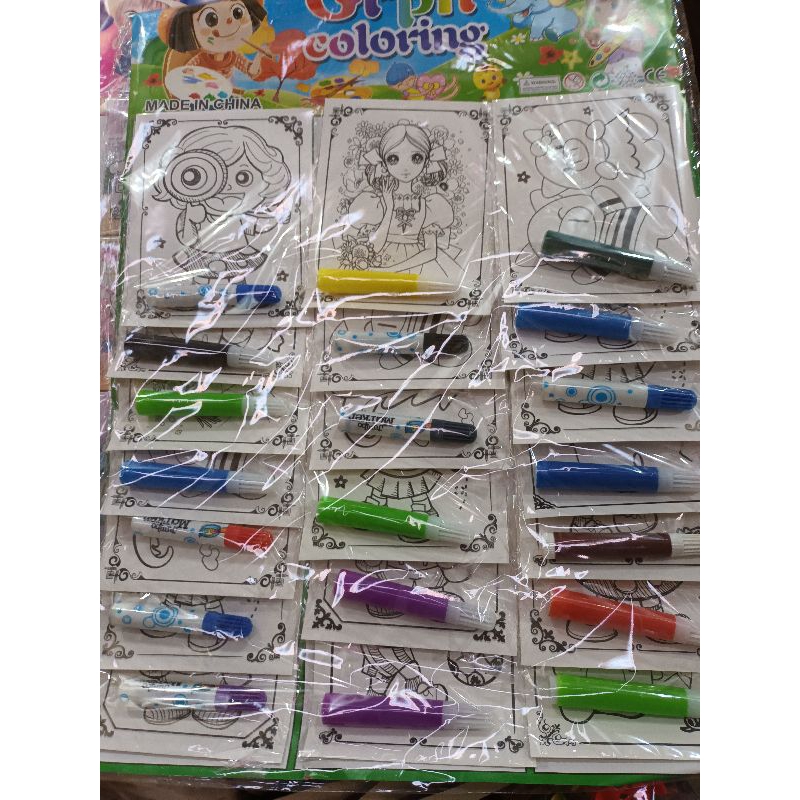 Coloring pad with marker Toys 20 pcs per pad pabitin lootbag | Shopee ...