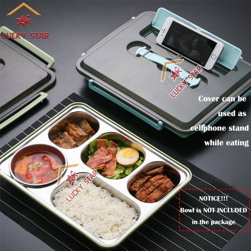 UB18207 Divider Plate Lunch Box With spoon Fork and Chopstick Lunch Box ...