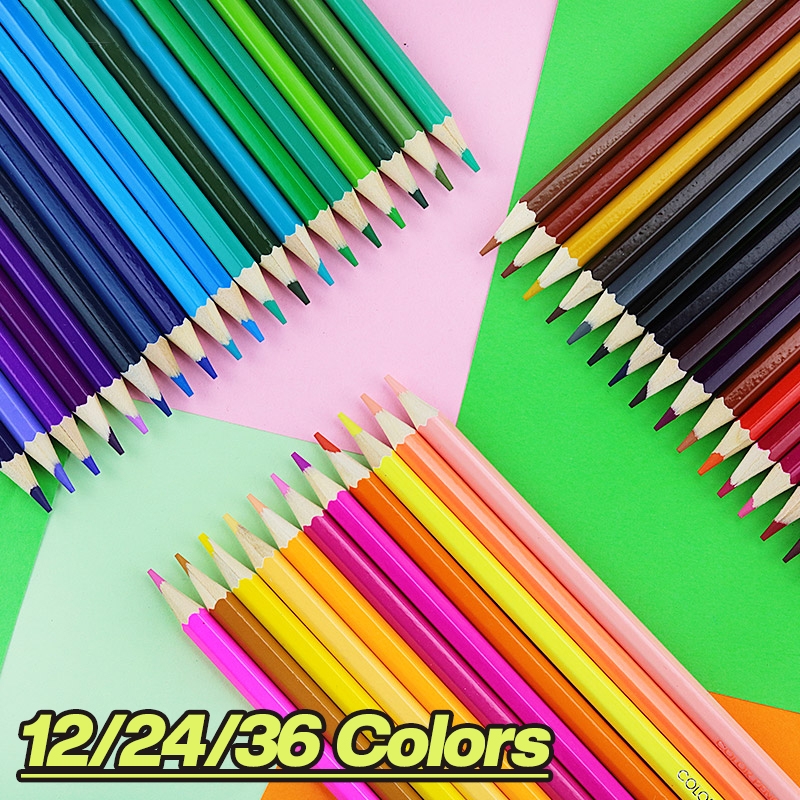 12colors Professional Oil Color Pencil Soft Wood Colored Pencil Pencils ...
