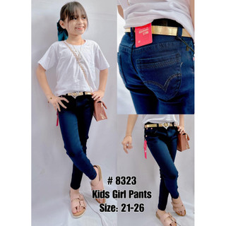 kids girl skinny pants floral embroidery size 21 to 26 8323 | Shopee ...