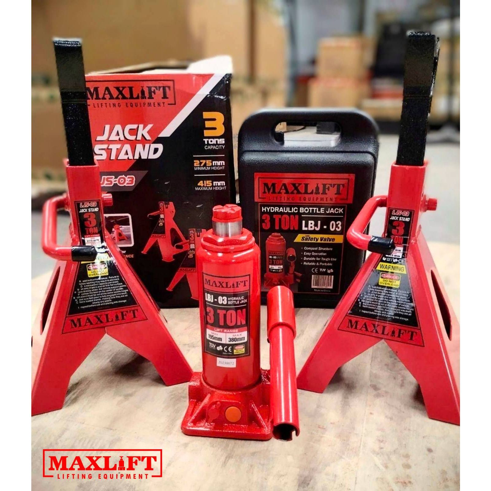 Maxlift Hydraulic Bottle Jack and Jack Stand 3T | Shopee Philippines