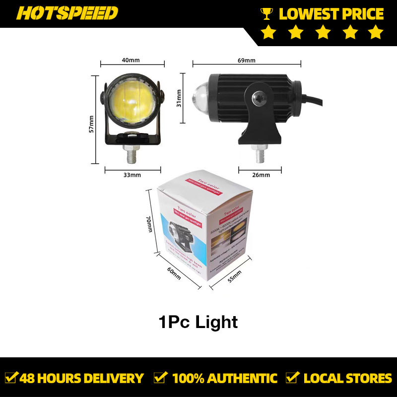 Hotspeed 2pcs Mini Driving Light Motorcycle Led Headlight Waterproof