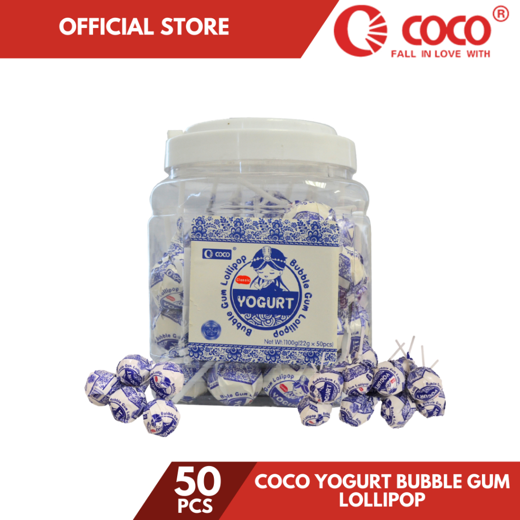 COCO Yogurt Bubble Gum Lollipop | Shopee Philippines