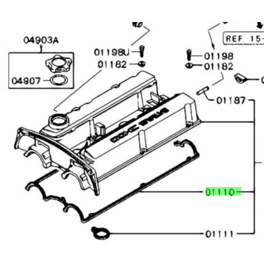 valve cover gasket 4g63 original lancer evolution 4 - 9 cedia gt 2.0 ...