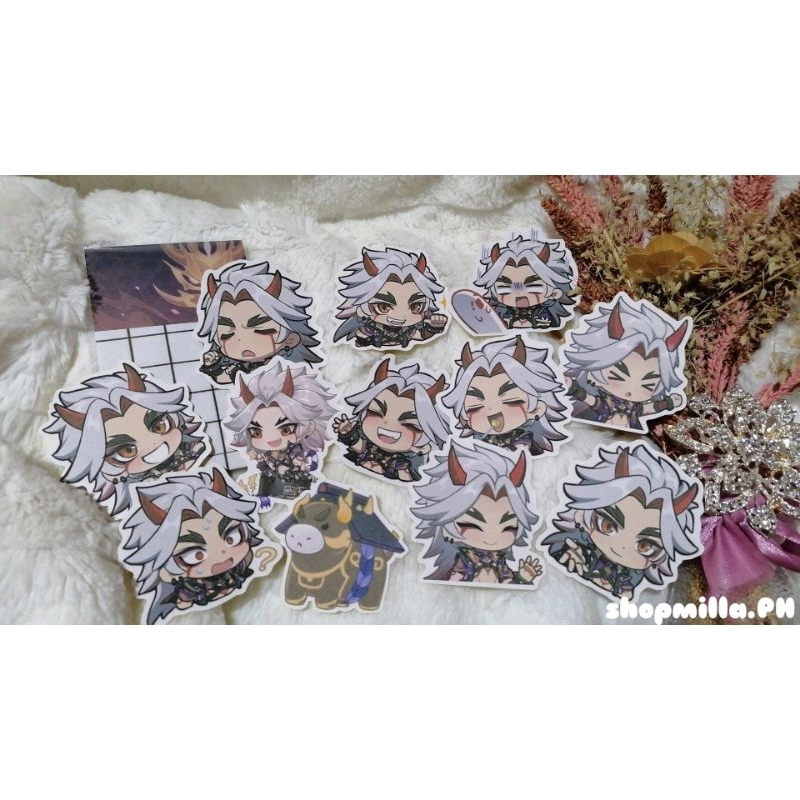 Genshin Impact Itto Sticker, 12 Stickers per pack, Genshin Stickers ...