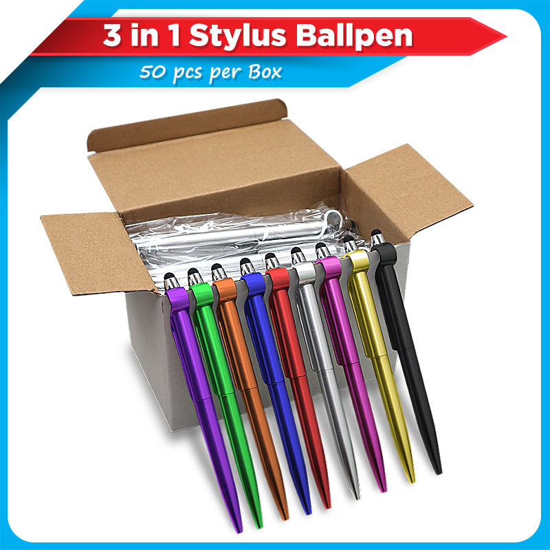 (PROMO) 50pcs per Color 3in1 multi-function Stylus Ballpen /Cellphone Stand / Touch screen NB ...