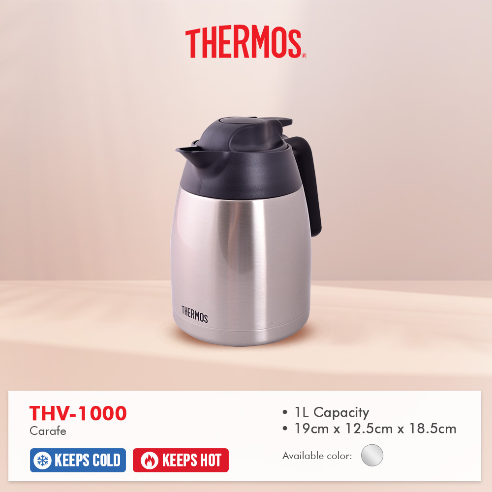 Thermos® THV1000 Stainless Steel Insulated Carafe Pitcher Jug (1.0L) | Shopee Philippines