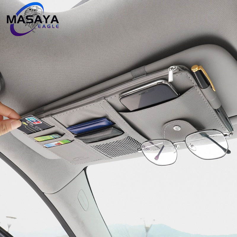Car Card Holder Storage Box Sun Visor Organizer Sunglasses Storage Clip ...