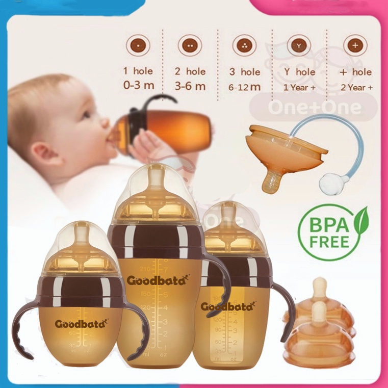 Goodbata 150/180/250/300ml Nano Silver Silicone Feeding Bottle Baby ...