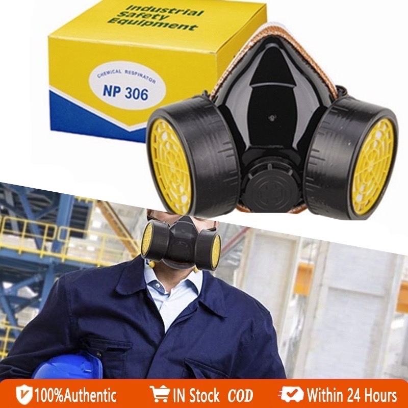 NP-306 Dual Filter Gas Chemical Anti-Dust Paint Industrial Respirator ...