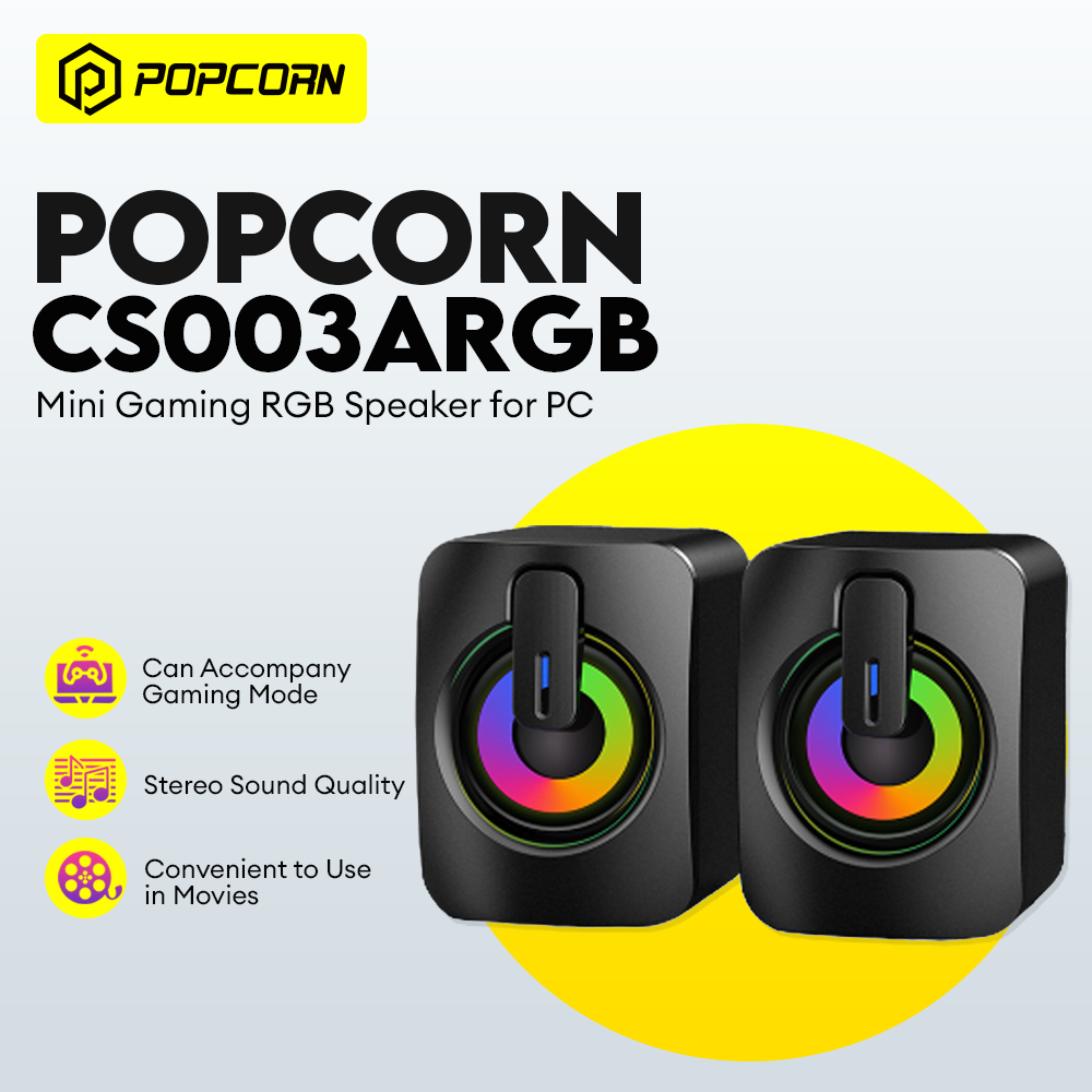 Popcorn Mini PC RGB Speaker Desktop Surround Stereo Computer Speaker ...