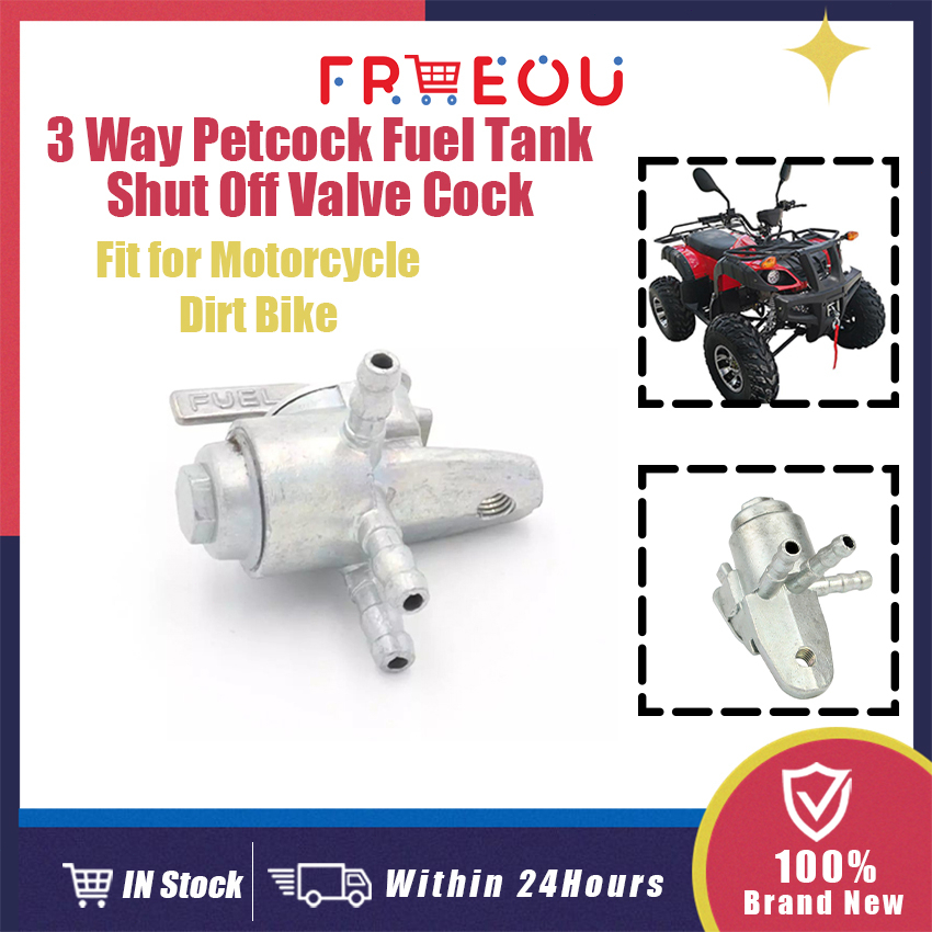 Universal 3 Way Petcock Fuel Tank Shut Off Valve Cock Fit for ATV ...