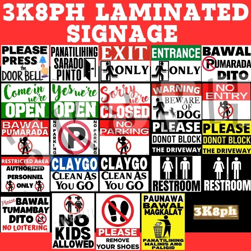 125 Microns | Business and Establishments Laminated Signages | Sign ...