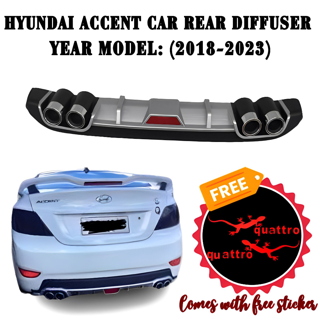 CPAO 2018 2019 2020 2021 2022 HYUNDAI Accent Car Rear Bumper Diffusers ...